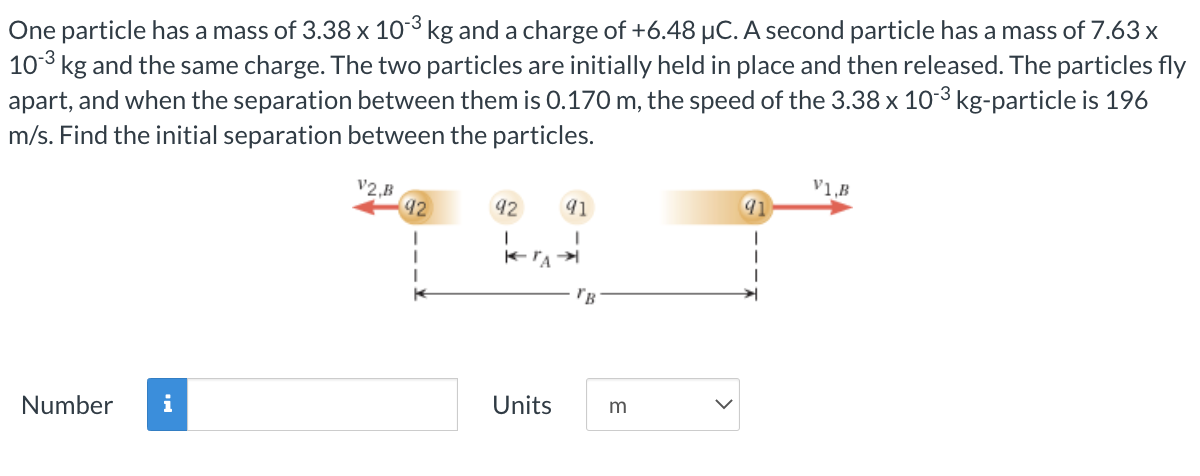 Solved One particle has a mass of 3.38×10−3 kg and a charge | Chegg.com