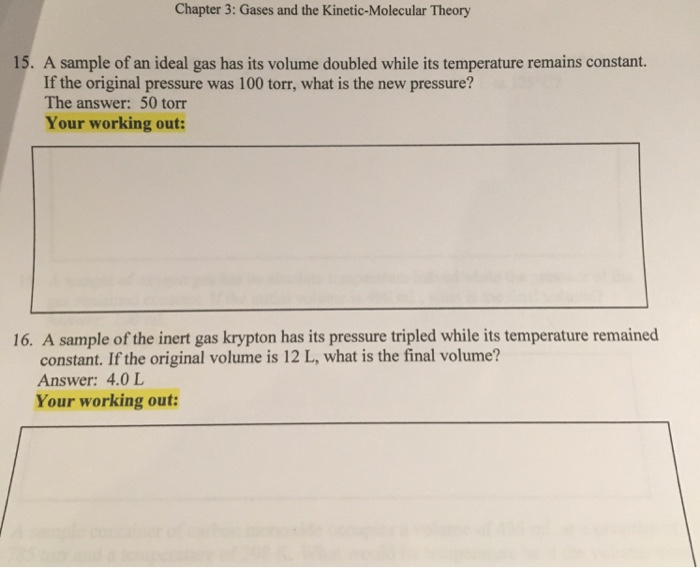 Solved A sample of an ideal gas has its volume doubled while | Chegg.com