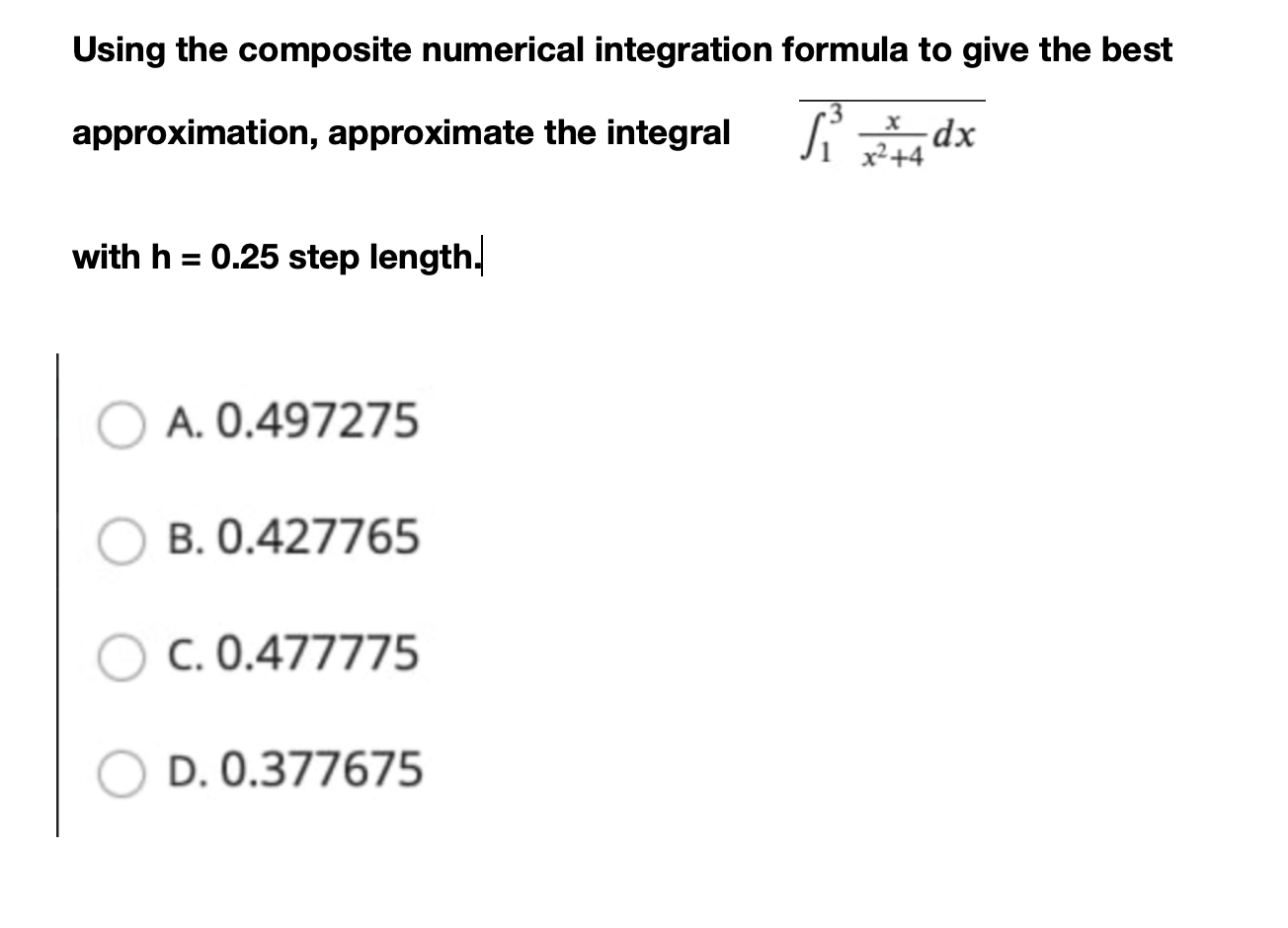 Solved Using the composite numerical integration formula to | Chegg.com