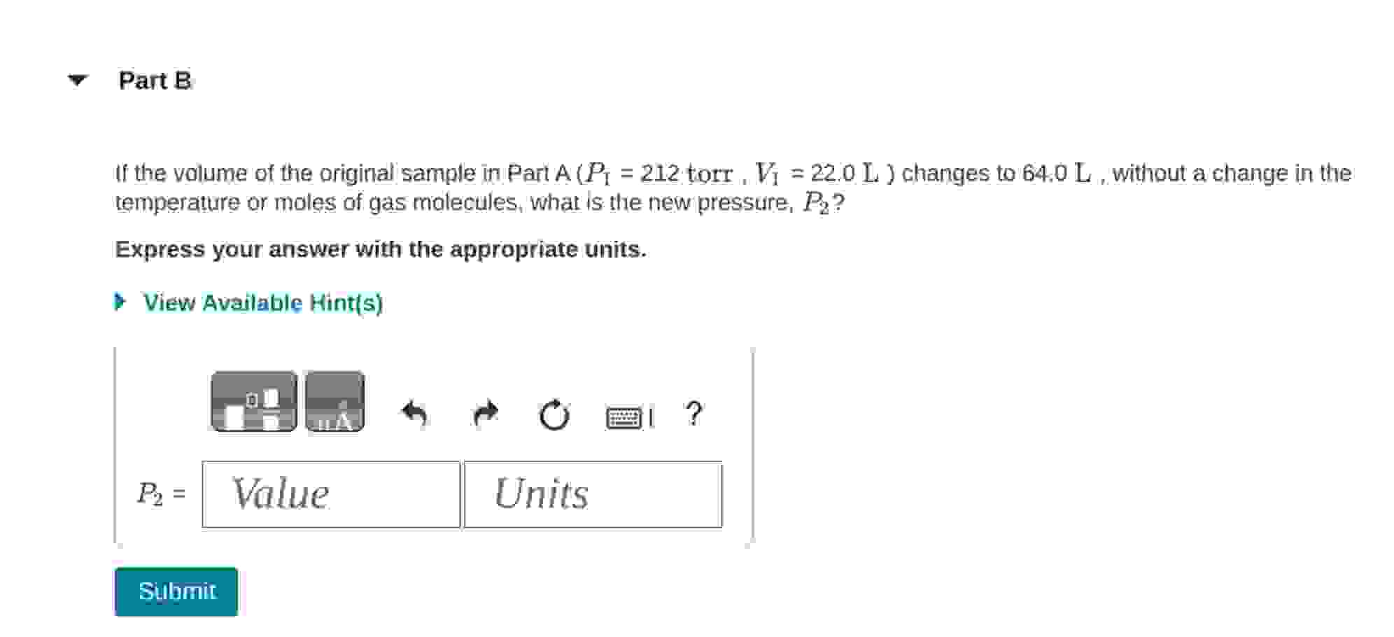 Solved Part BIf the volume of the original sample in Part | Chegg.com
