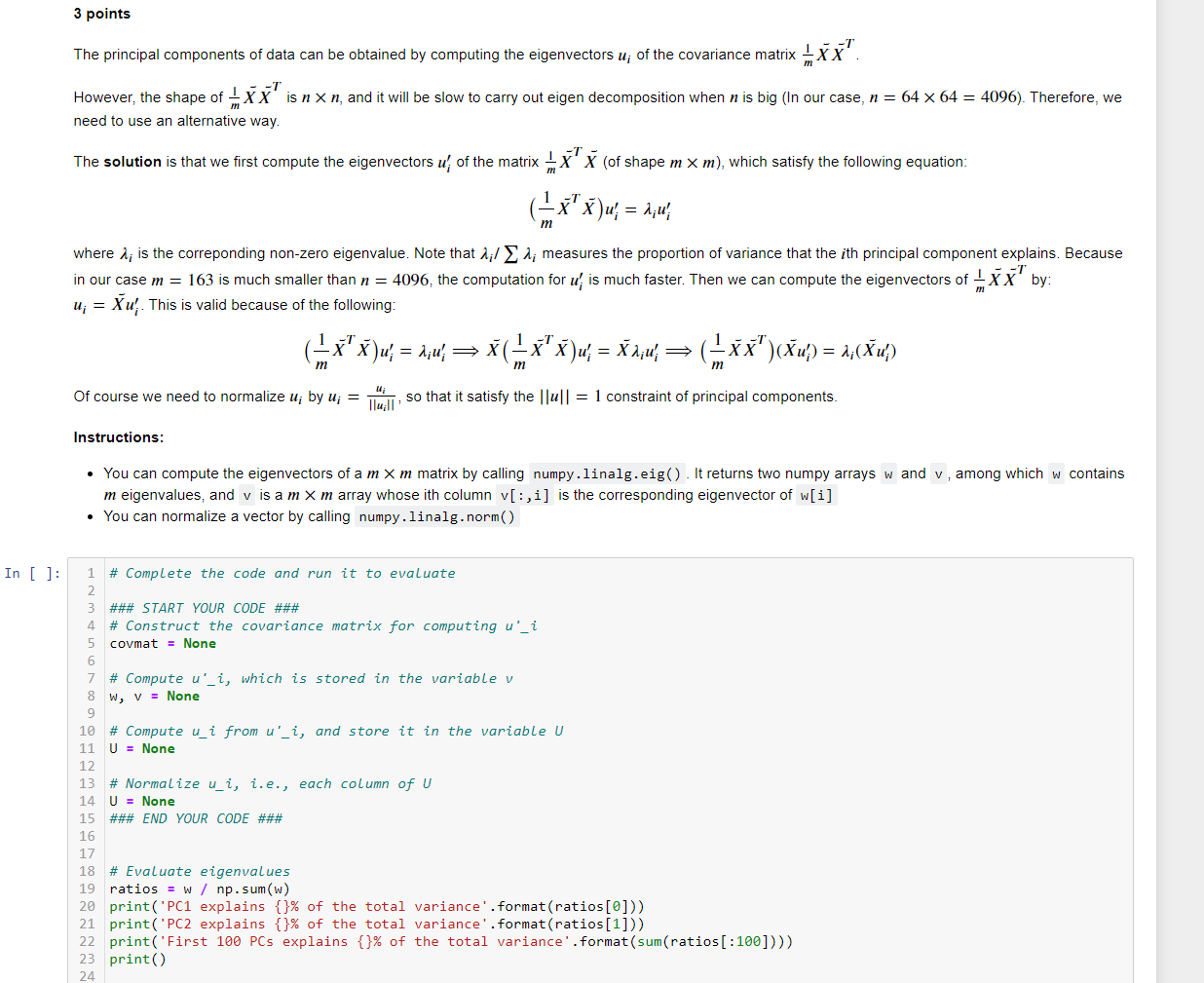Solved 3 points The principal components of data can be | Chegg.com
