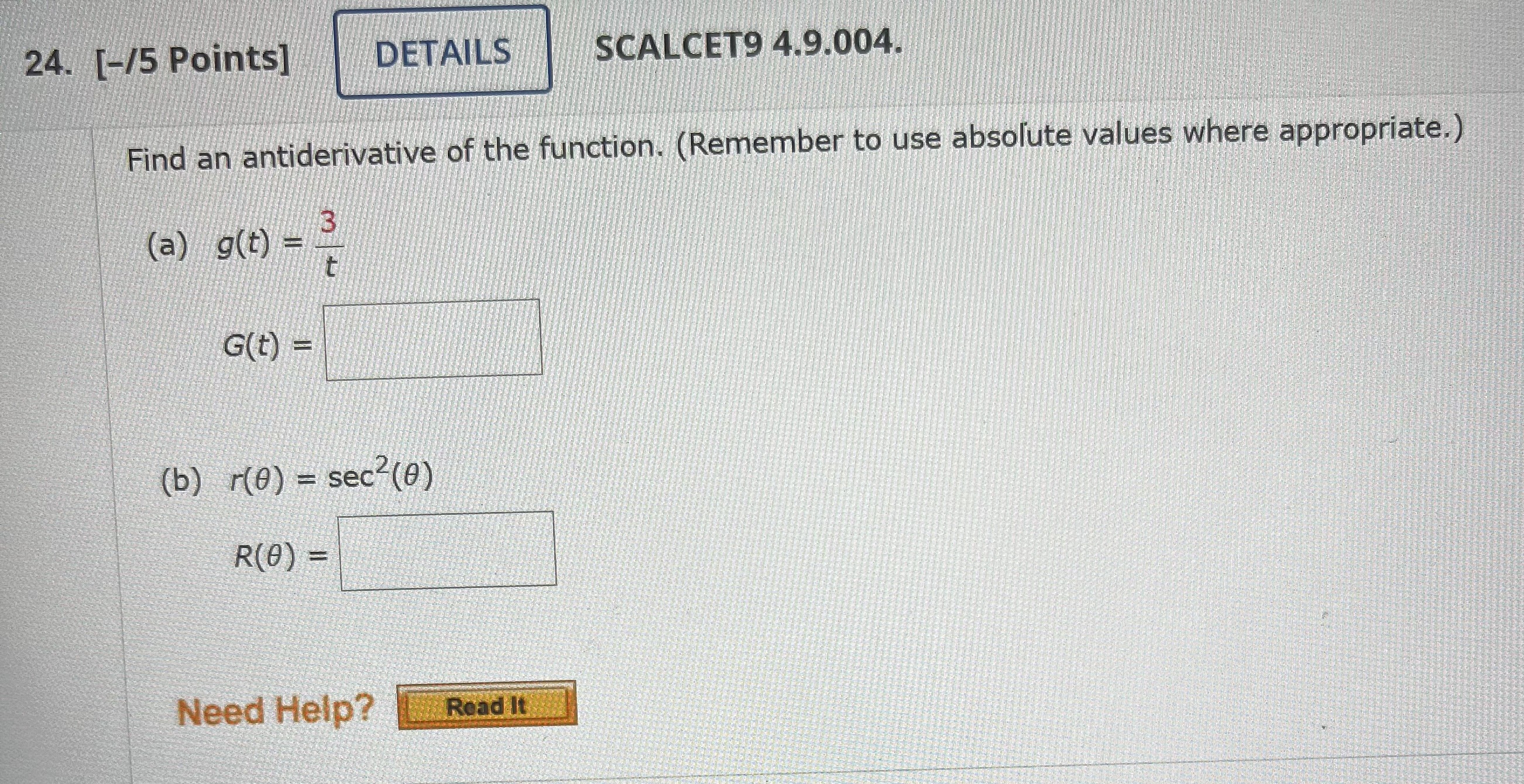 Solved Find an antiderivative of the function. (Remember to | Chegg.com