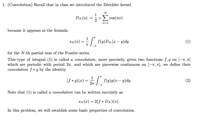 Solved 1. (Convolution) Recall that in class we introduced | Chegg.com
