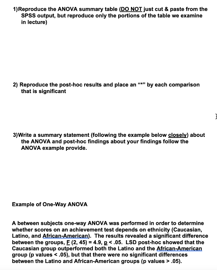 Solved 1)Reproduce the ANOVA summary table (DO NOT just cut | Chegg.com