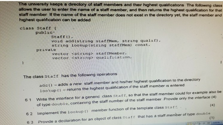 Solved The university keeps a directory of staff members and | Chegg.com