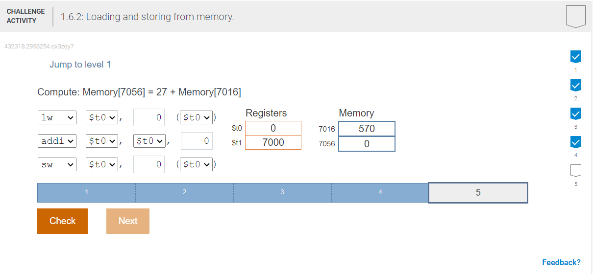 Solved CHALLENGE ACTIVITY 1.6.2: Loading and storing from | Chegg.com