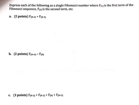 Solved Express each of the following as a single Fibonacci | Chegg.com