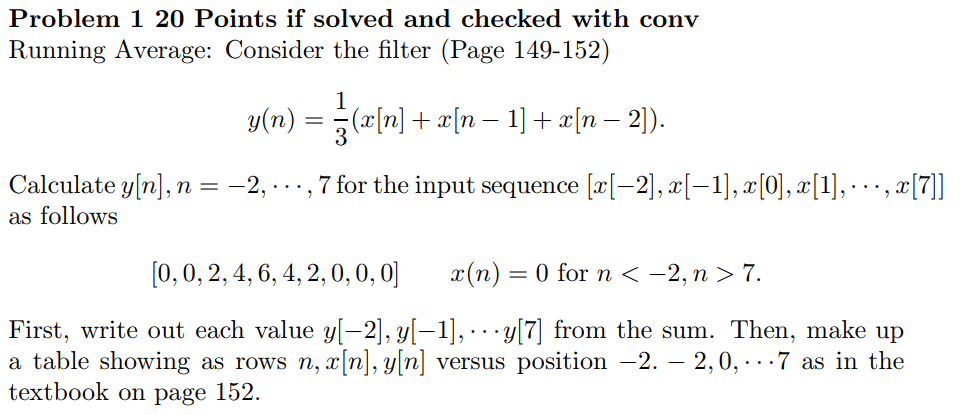 Solved Problem 1 20 Points if solved and checked with conv | Chegg.com