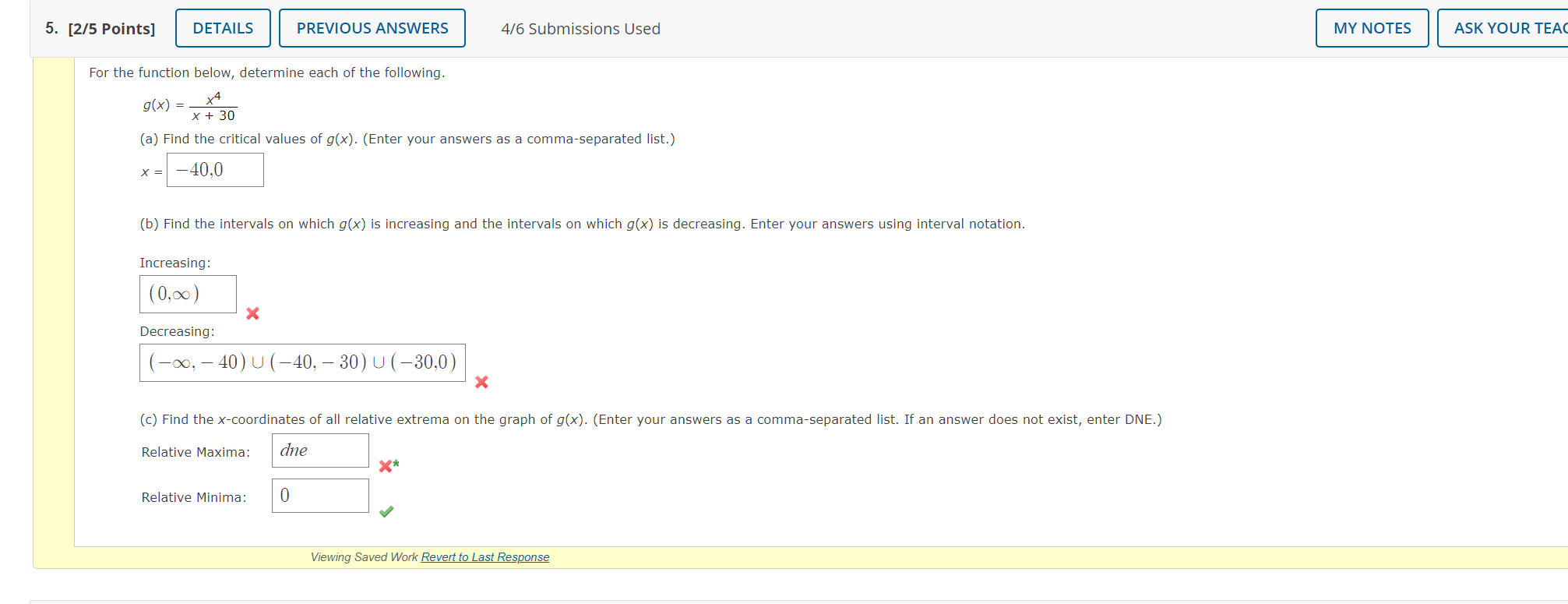 Solved 5. [2/5 Points] DETAILS PREVIOUS ANSWERS 4/6 | Chegg.com