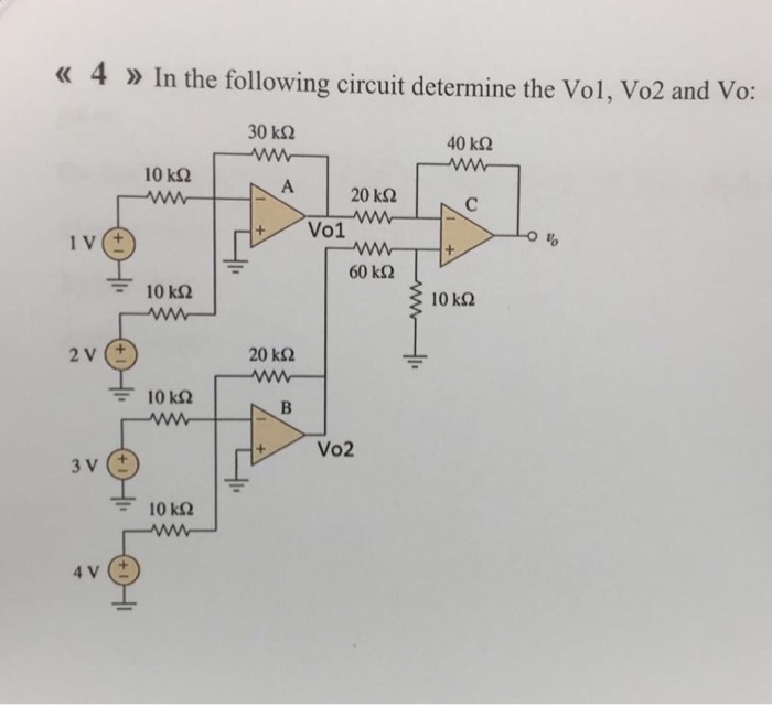Solved In the following circuit determine the Vo1, Vo2 and | Chegg.com