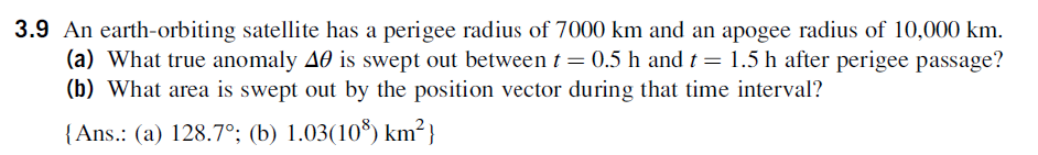 Solved 3.9 An earth-orbiting satellite has a perigee radius | Chegg.com