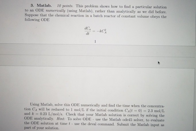 Solved 3 Matlab 10 Points This Problem Shows How To Find 