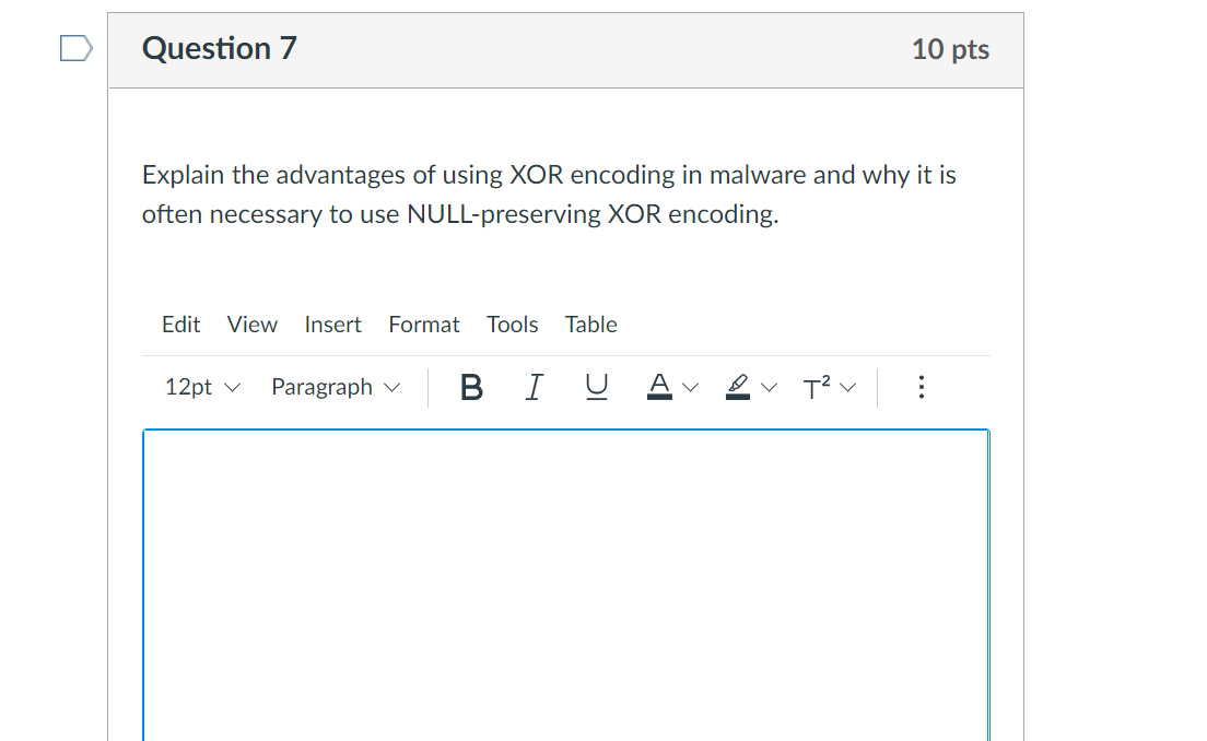 Solved Question 7 10 pts Explain the advantages of using XOR | Chegg.com