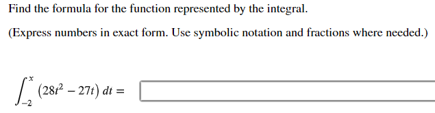 Solved Find the formula for the function represented by the | Chegg.com