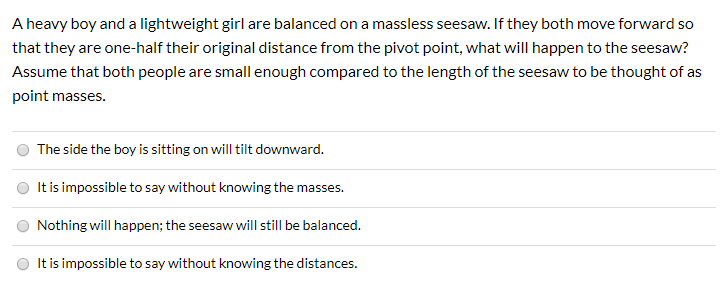 Solved A heavy boy and a lightweight girl are balanced on a | Chegg.com