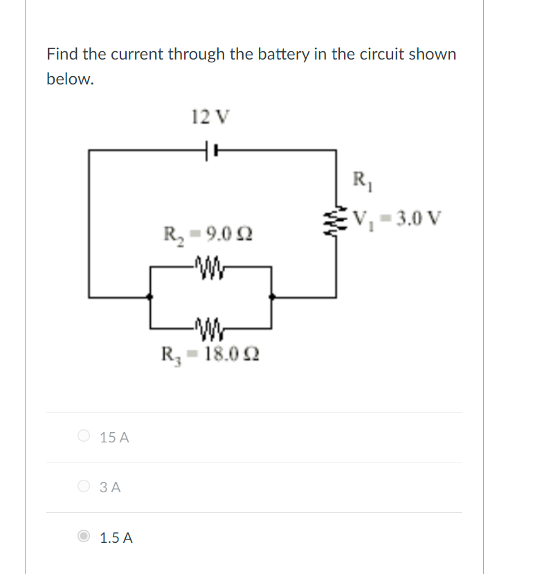 Solved Find the current through the battery in the circuit | Chegg.com