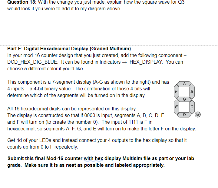 Part E: A MOD-8 and MOD-16 Counter using Flip Flops | Chegg.com