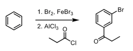 Solved 1. Br2, FeBr3 Br 2. AlCl3 o CI O= | Chegg.com