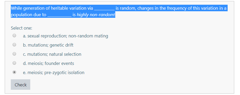 Solved While generation of heritable variation via i s | Chegg.com