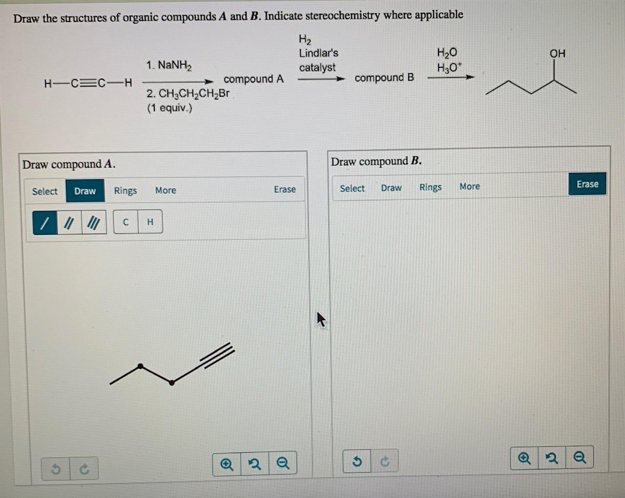 Solved OH Draw the structures of organic compounds A and B. | Chegg.com