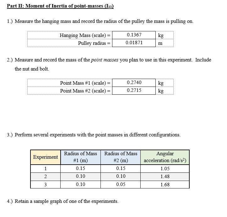 Part II: Moment of Inertia of point-masses (112) 1.) | Chegg.com