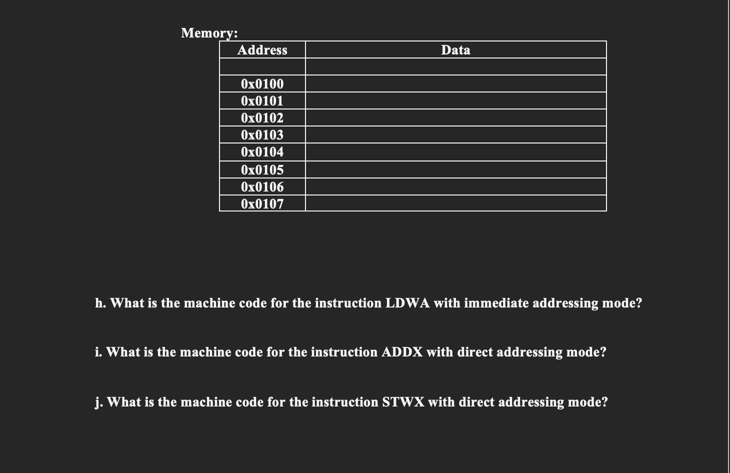 Solved Question 1: Given the PEP9 CPU architecture, assume | Chegg.com