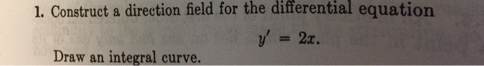 Solved Construct a direction field for the differential | Chegg.com