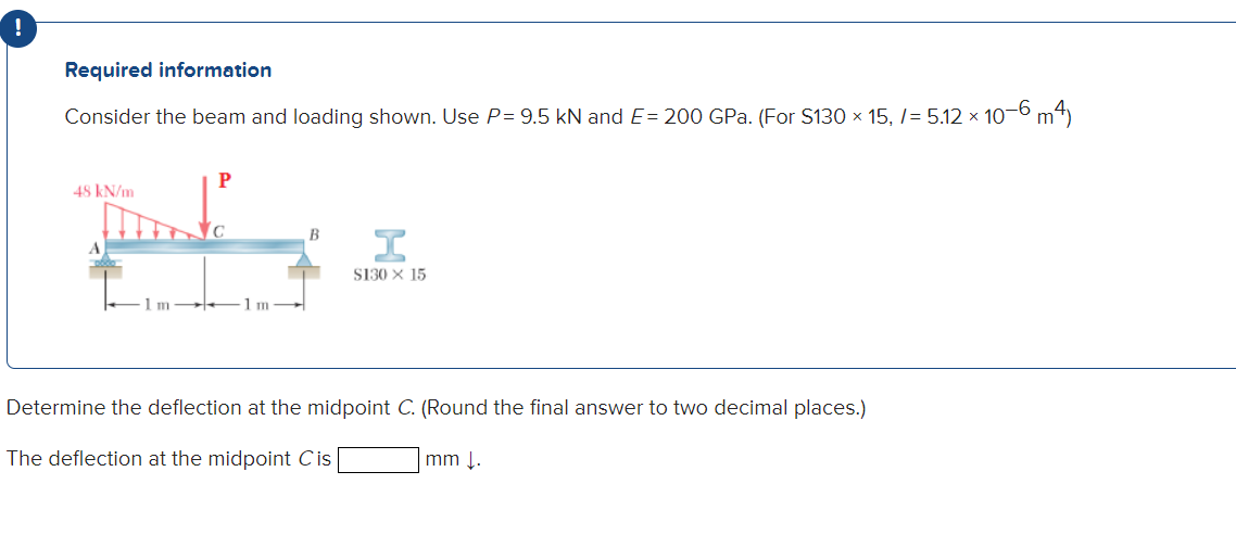 Solved Required information Consider the beam and loading | Chegg.com