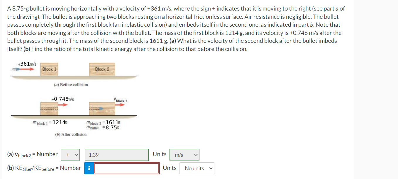 Solved A 8.75-g bullet is moving horizontally with a | Chegg.com