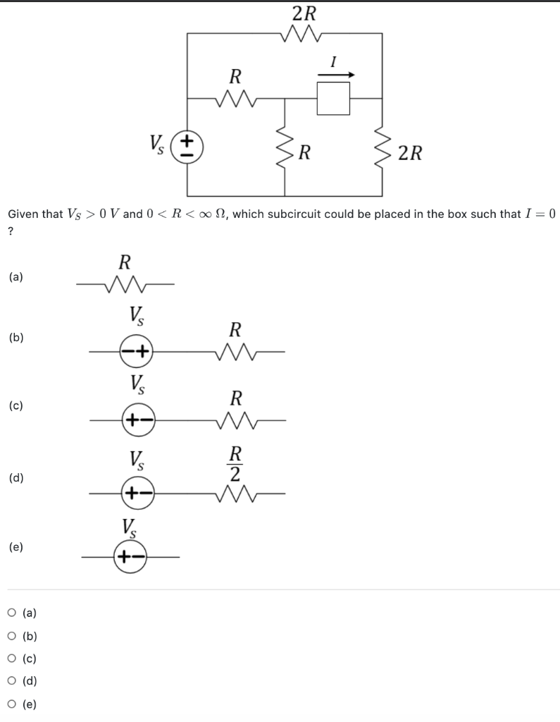 Solved 2R R Vs 3 2R Given that Vs > O V and 0 | Chegg.com