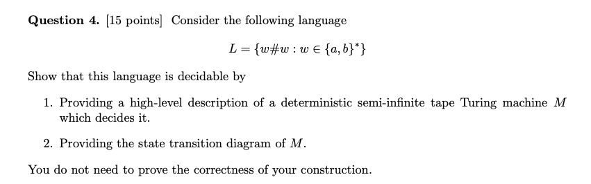 Solved Question 4. [15 ﻿points] ﻿Consider the following | Chegg.com