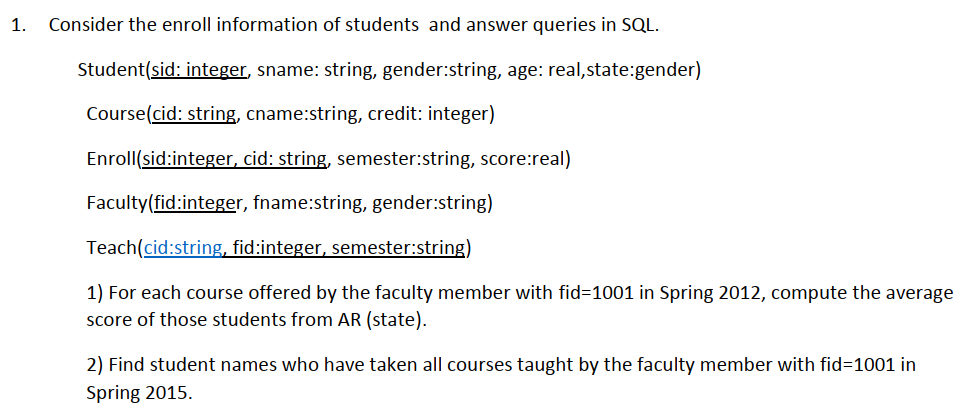 Solved Please solve in SQL workbench with the live | Chegg.com