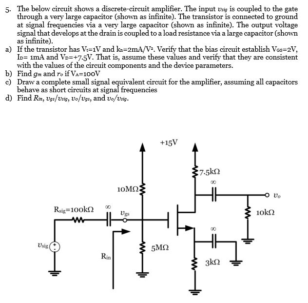 Solved 5. The below circuit shows a discrete-circuit | Chegg.com