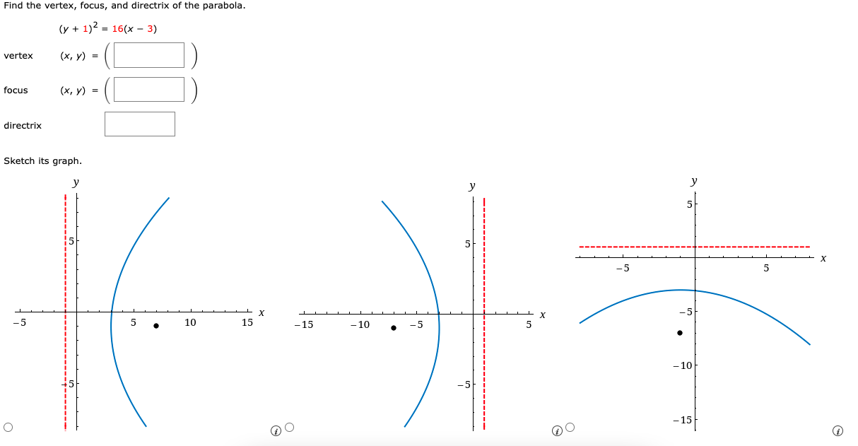 Solved Find the vertex, focus, and directrix of the | Chegg.com