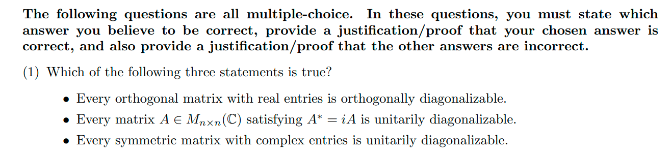 Solved The following questions are all multiple-choice. In | Chegg.com