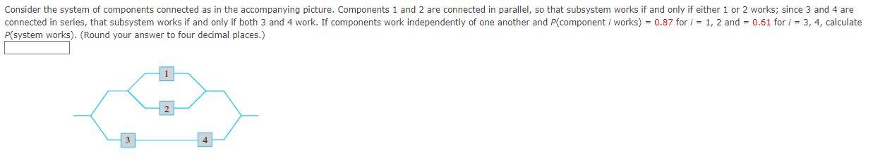 Solved Consider the system of components connected as in the | Chegg.com