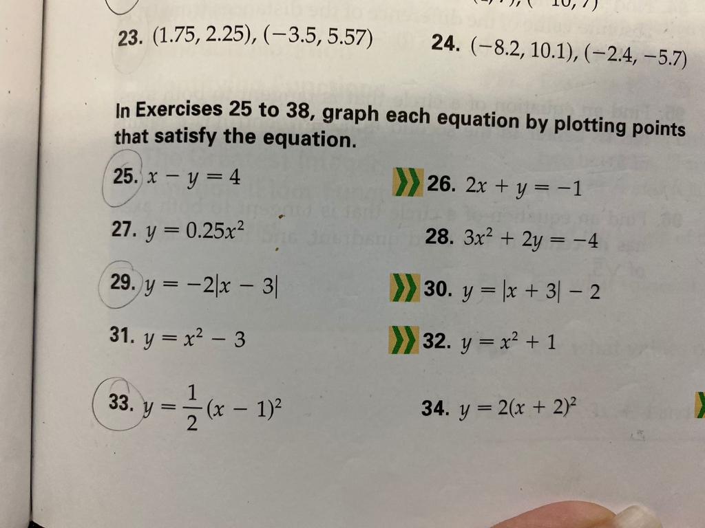 Solved 23. (1.75, 2.25), (-3.5,5.57) 24. (-8.2, 10.1), | Chegg.com