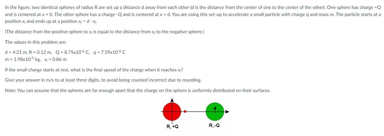Solved In the figure, two identical spheres of radius R are | Chegg.com