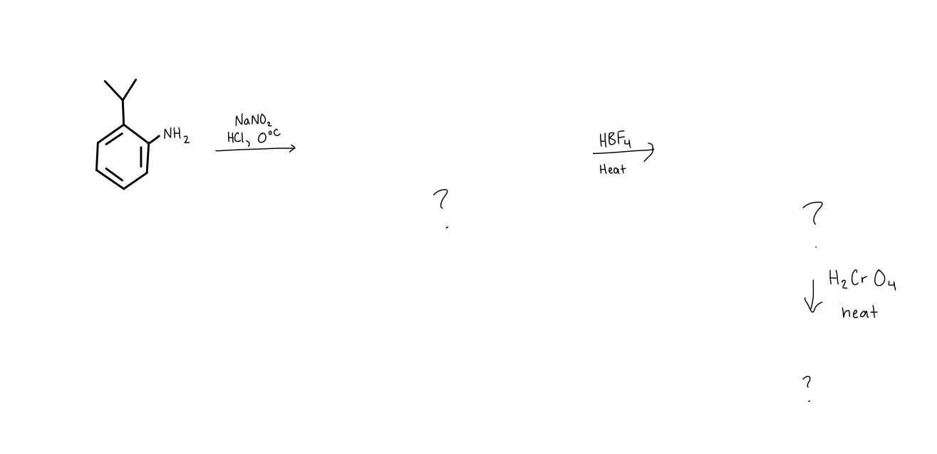 Solved Nano -NH2 HCl, ooc HBF4 Heat ? ? H H₂ Cr Ou heat 2 | Chegg.com