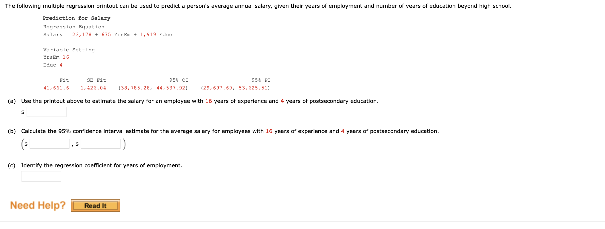 Solved The following multiple regression printout can be | Chegg.com