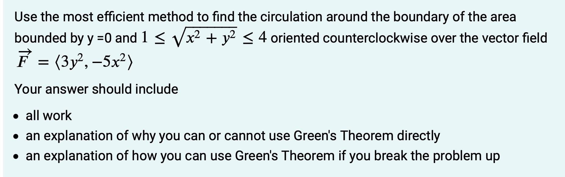 Solved Use the most efficient method to find the circulation | Chegg.com