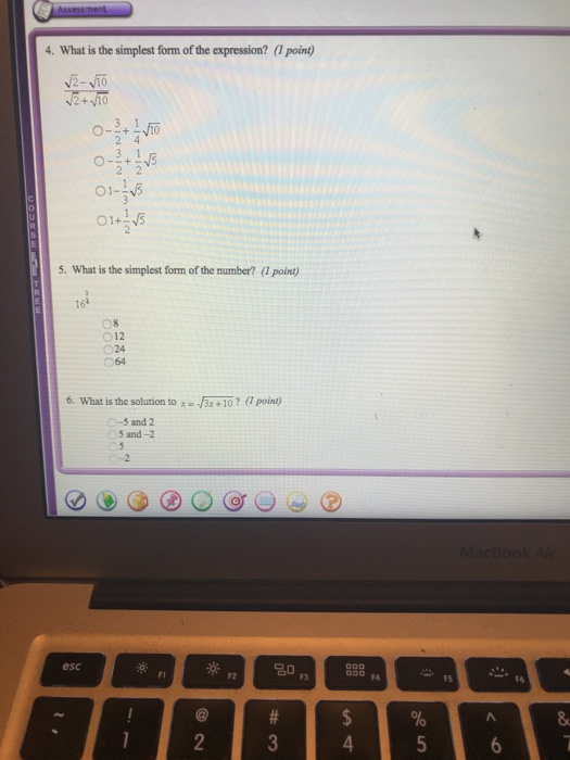 Solved 4. What is the simplest form of the expression? (1 | Chegg.com