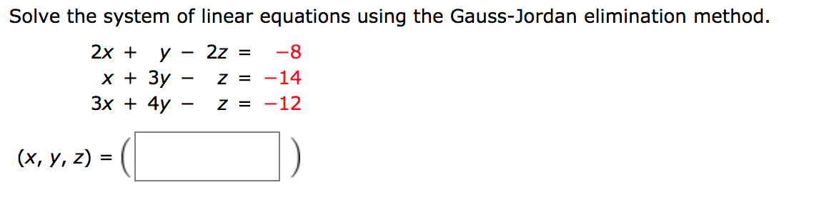Solved Solve The System Of Linear Equations Using The