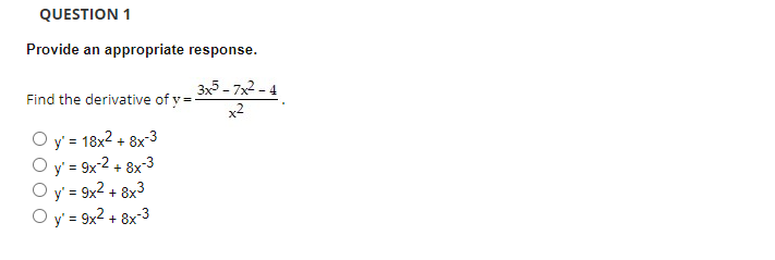 Solved Provide An Appropriate Response Find The Derivative
