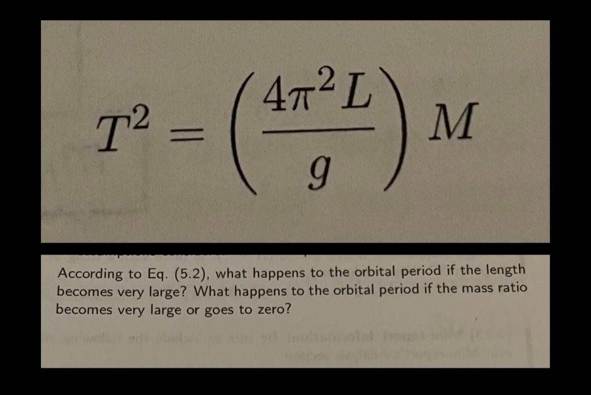 Solved T2=(g4π2L)M | Chegg.com