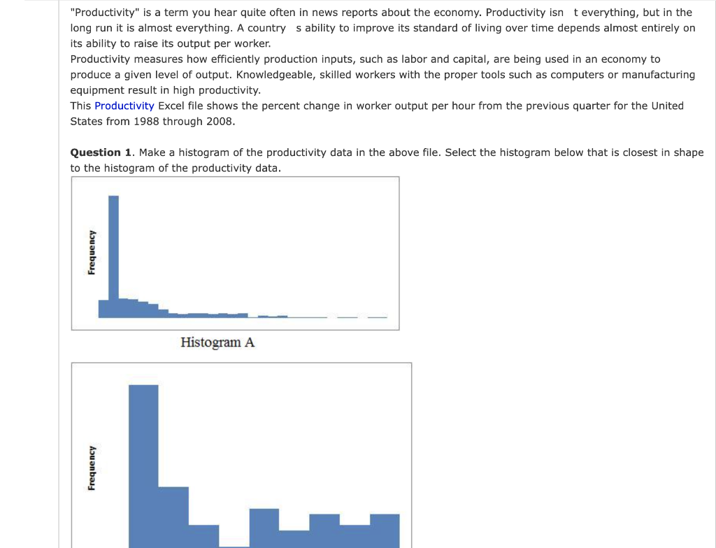 Solved "Productivity" is a term you hear quite often in news | Chegg.com