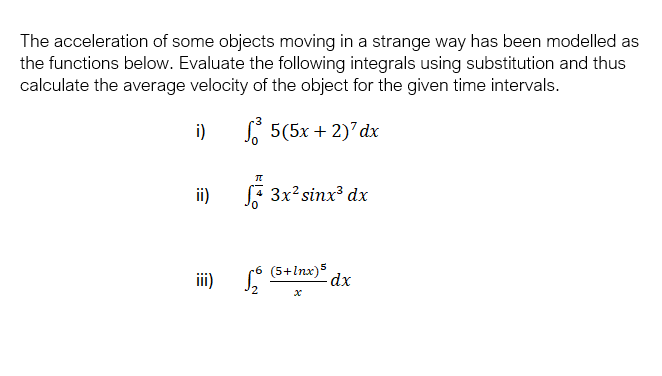 Solved The acceleration of some objects moving in a strange | Chegg.com