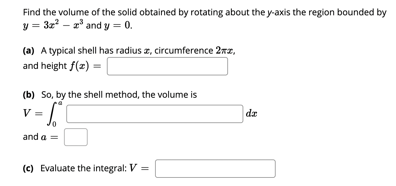 Solved Use cylindrical shells to find the volume of the | Chegg.com