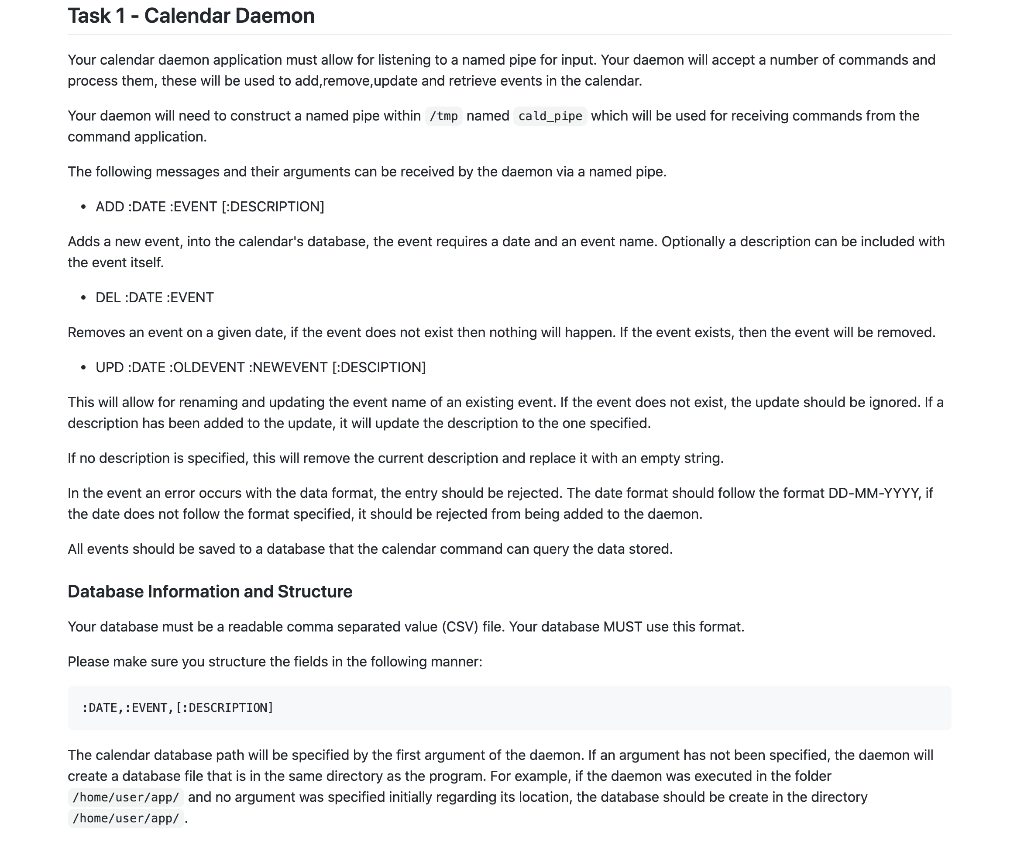 Assignment 2 - Calendar You are going to be writing a | Chegg.com