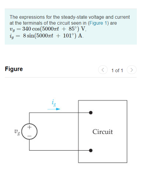 Solved The expressions for the steady-state voltage and | Chegg.com